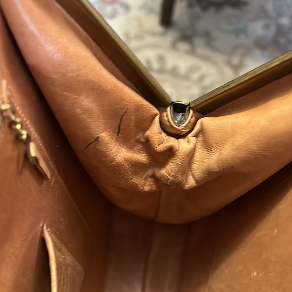 1950’s/60’s Dk. Brown Leather Alligator Bag- - Gem